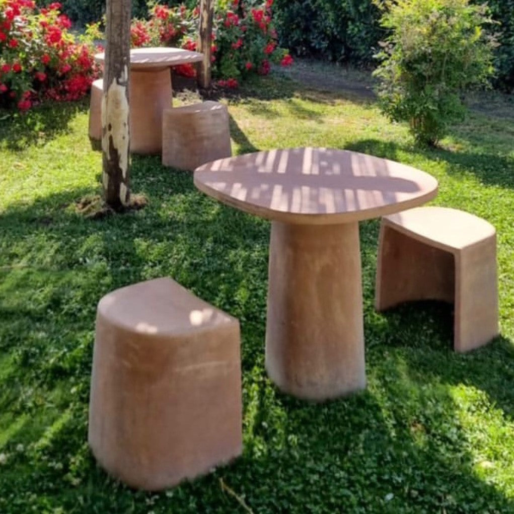 Gioi Table & Cave Stool – Sculptural Outdoor Furniture by Mario ...