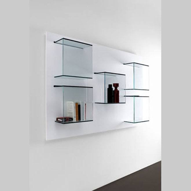 Tonelli Dazibao Wall Shelf by Gonzo Vicari | Modern Glass Bookcase ...